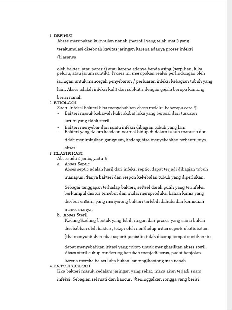 Panduan Lengkap Abses: Definisi, Penyebab, dan Penanganan | PDF | Sains ...