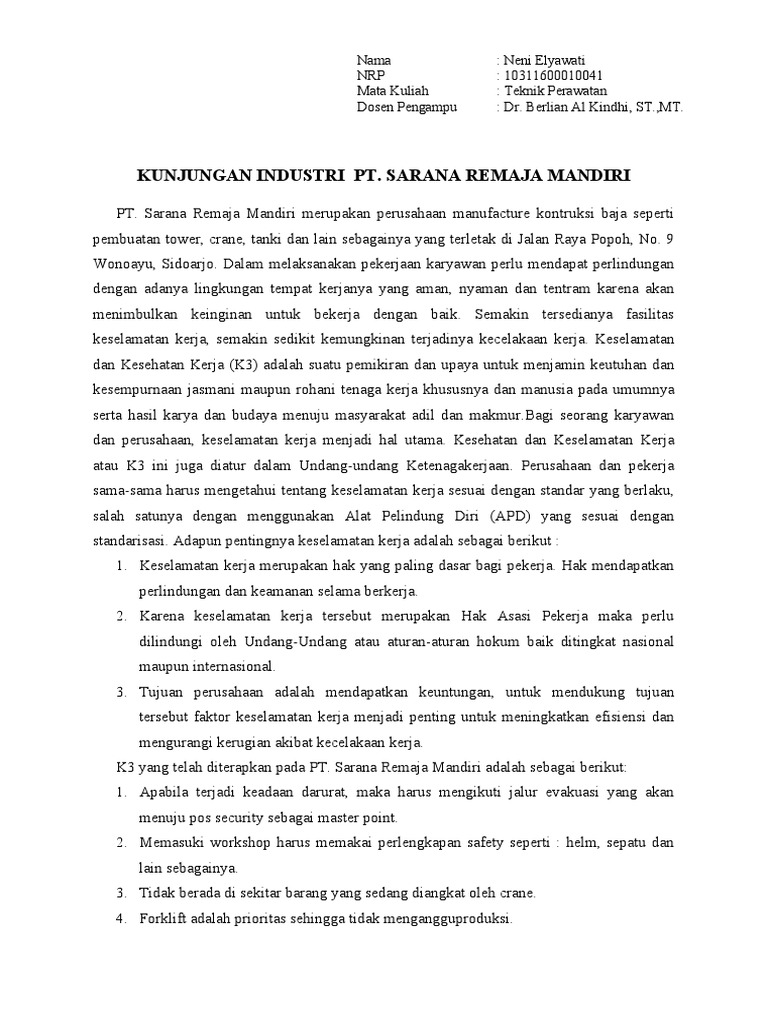 Resume Kunjungan Industri | PDF