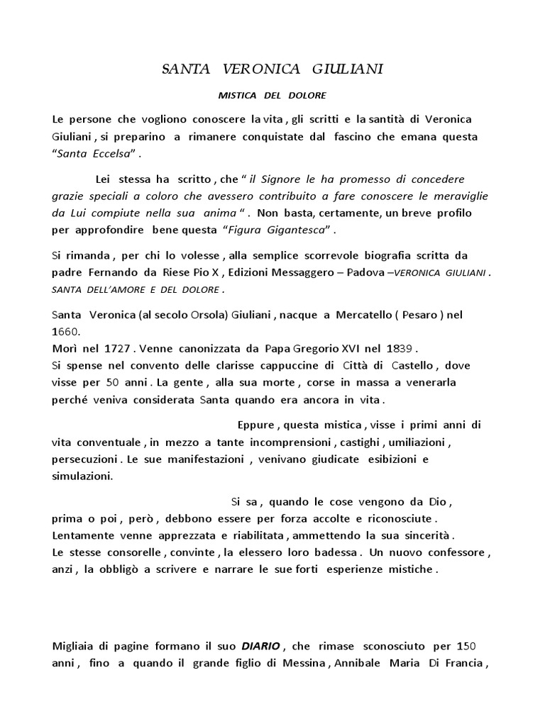 Santa Veronica Giuliani | PDF