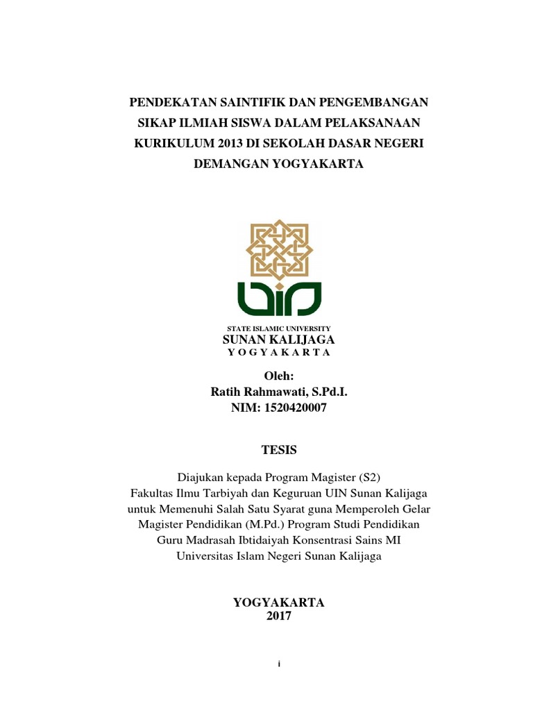 Pendekatan Saintifik Dan Pengembangan Sikap Ilmiah Siswa Dalam ...