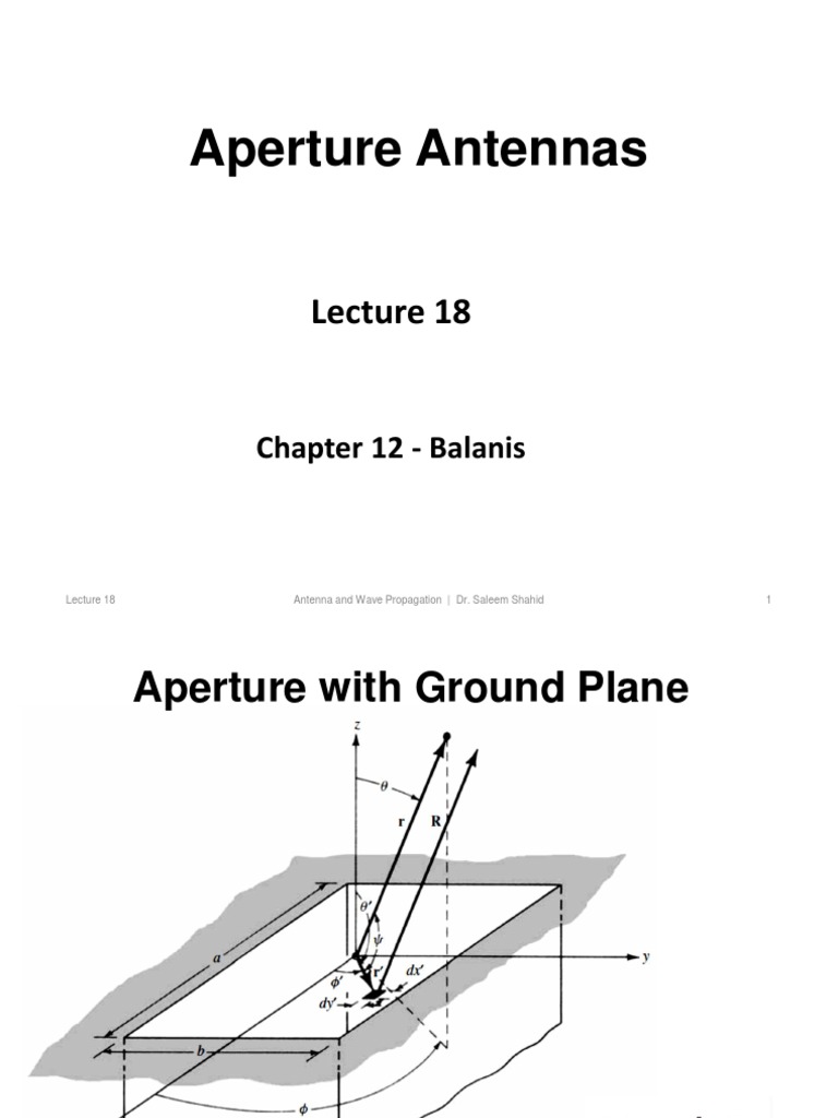 Aperture Antennas: Chapter 12 - Balanis | PDF | Antenna (Radio ...