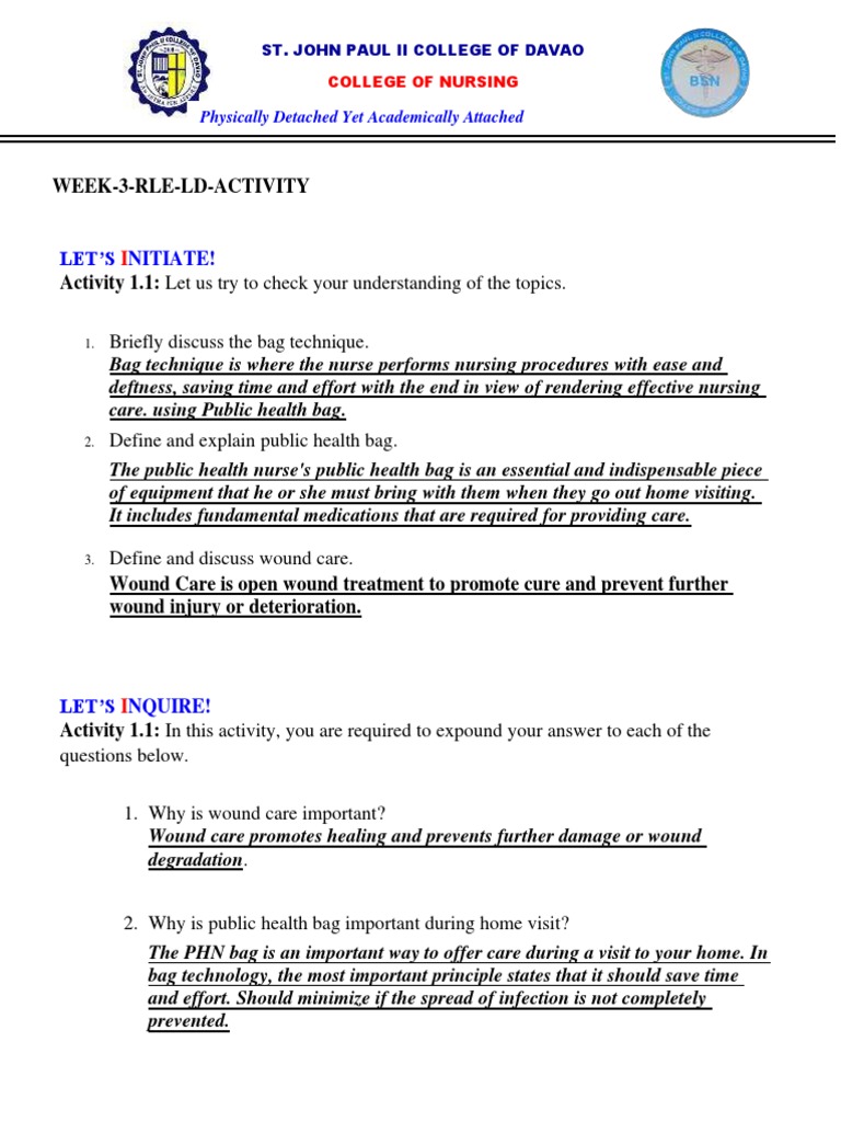 CABISAY, A. - RLE (CHN1 - Week3) | PDF | Wound | Nursing