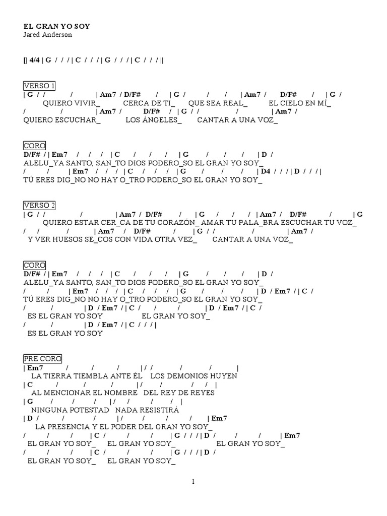 El Gran Yo Soy (Acordes) | PDF | Religión y creencia