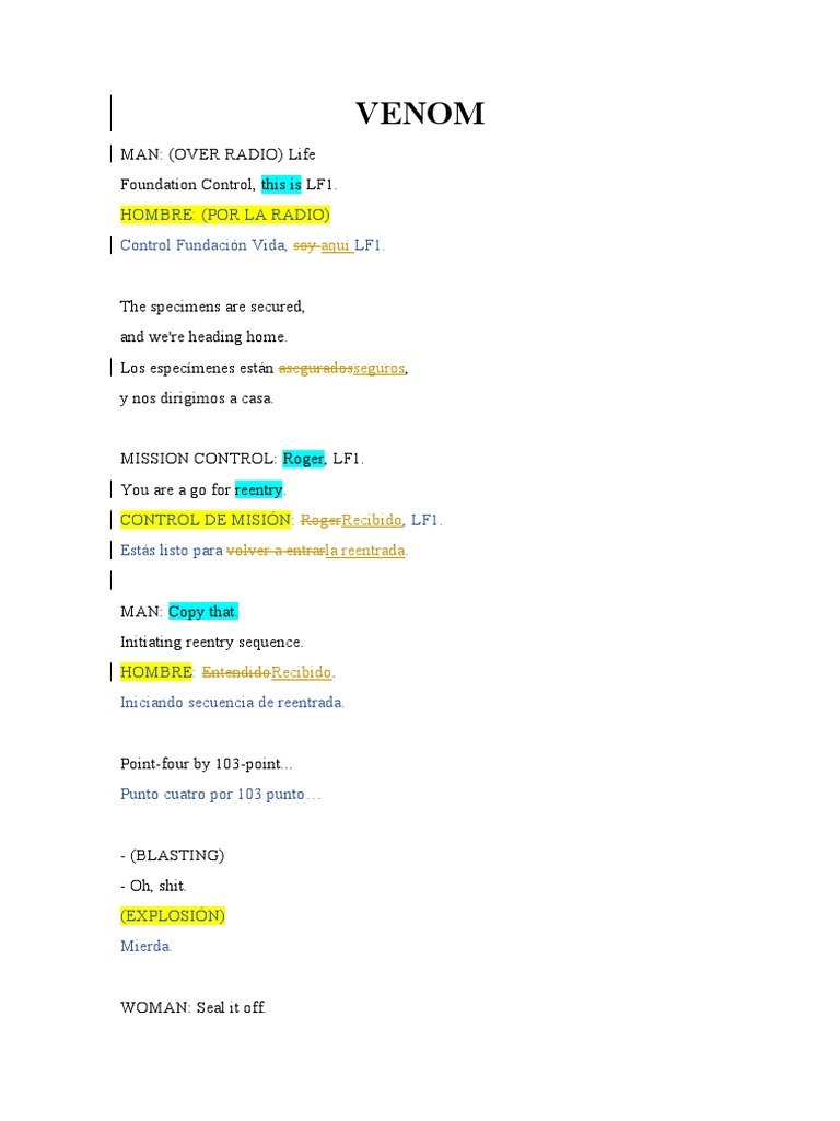 Venom Script English | PDF | Entretenimiento (general) | Premio de ...