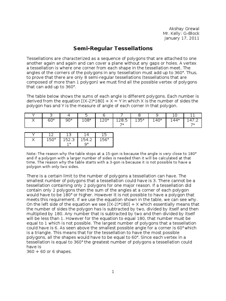Semi-Regular Tesselations | PDF | Polygon | Triangle