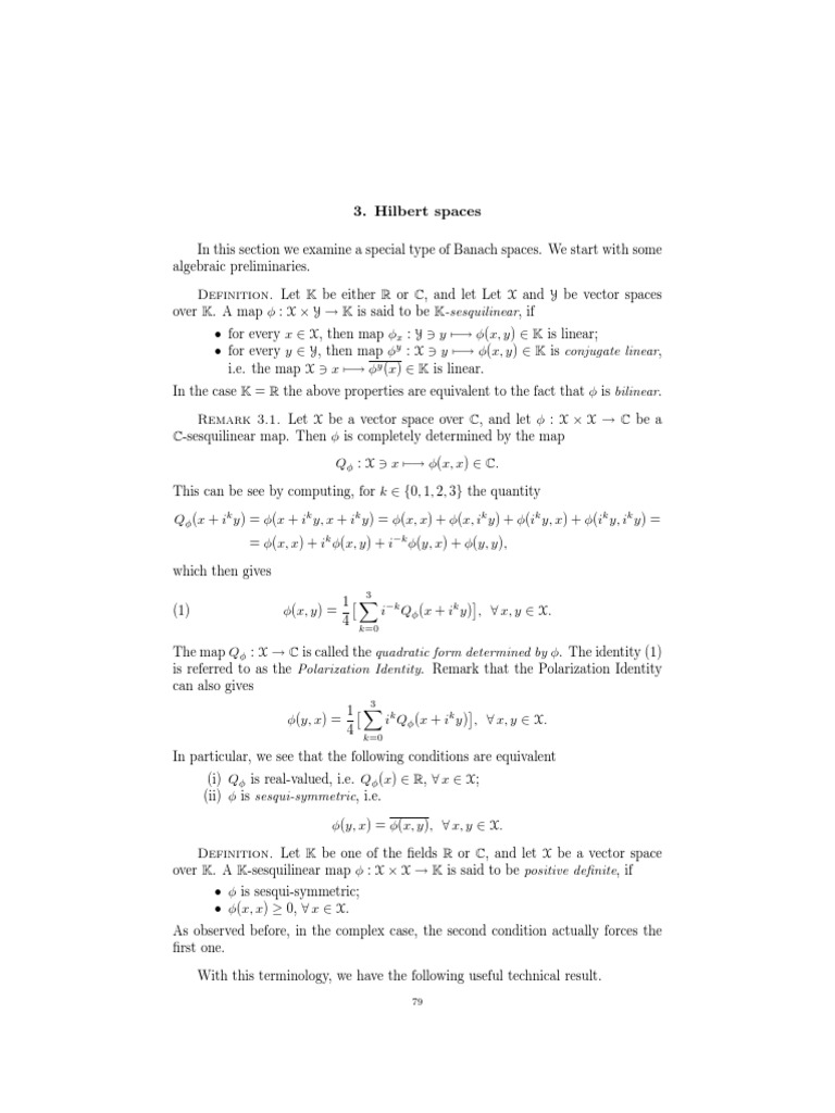 2-03-Hilbert Space | Download Free PDF | Basis (Linear Algebra ...
