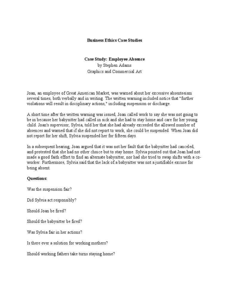 Business Ethics Case Studies | PDF