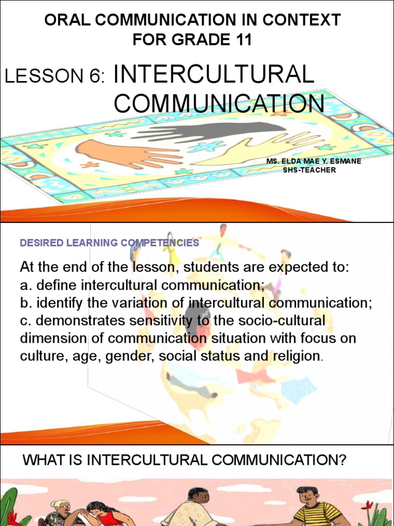 Oral Communication Lesson 6 | PDF | Cross Cultural Communication ...