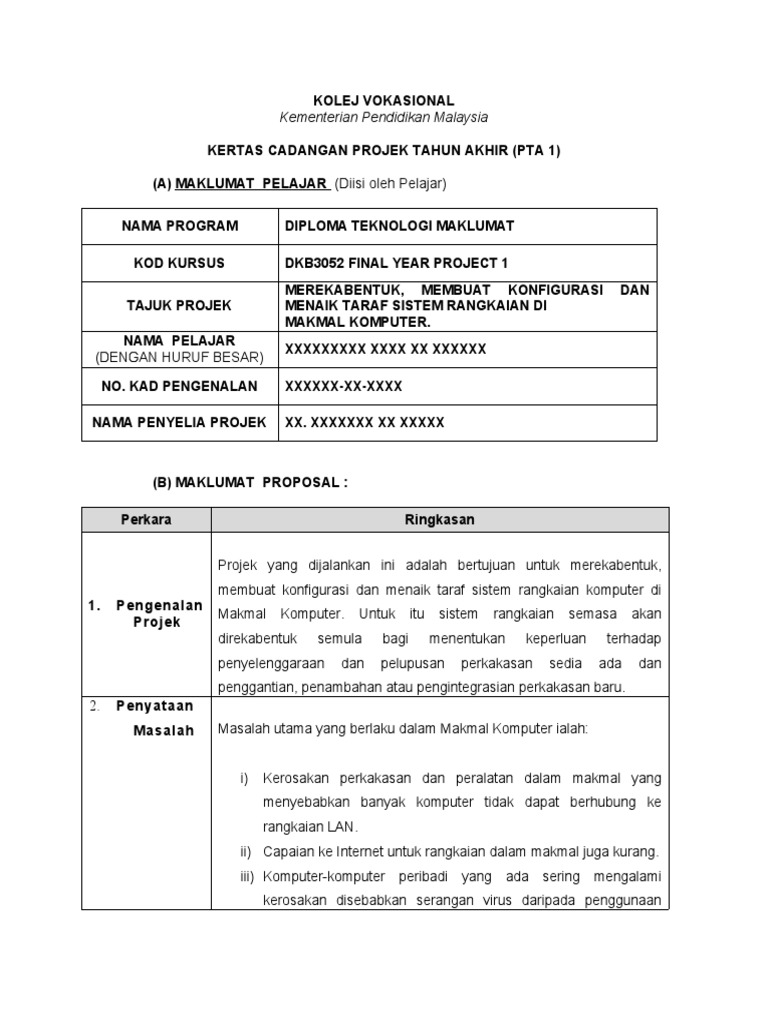 Contoh Kertas Cadangan | PDF