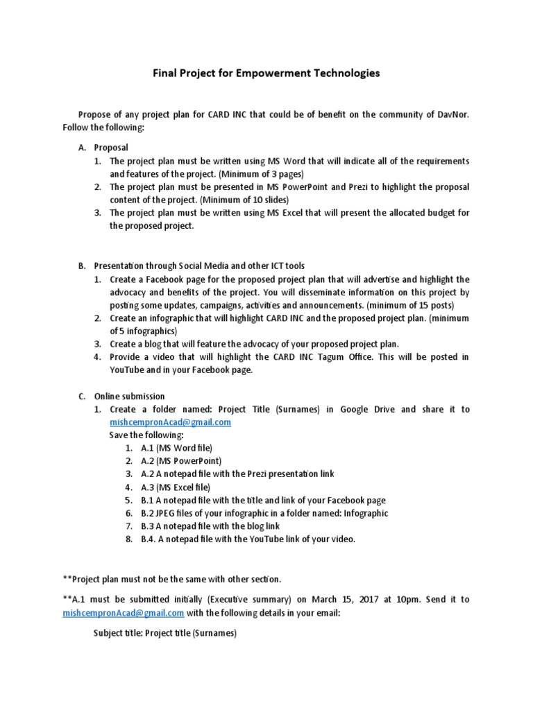 Final Project For Empowerment Technologies | PDF