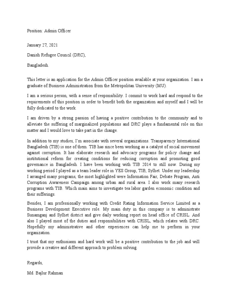 Cover Latter | PDF