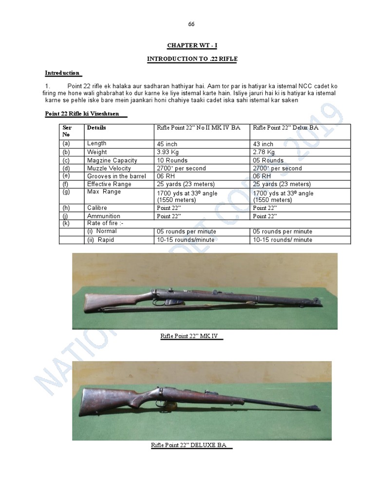 NCC .22 Rifle Training Guide | PDF | Rifle | Projectile Weapons