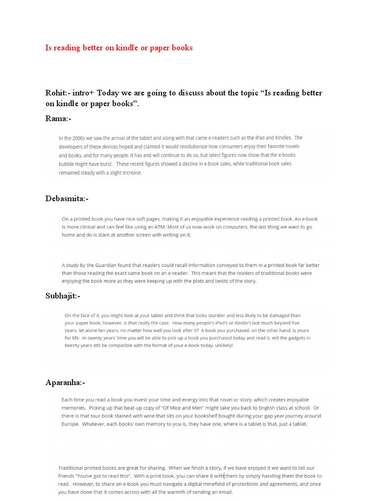 Kindle vs. Paper Books: Which is Better? | PDF
