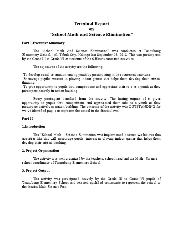 School Math and Science Fair Report | PDF | Human Nature | Science