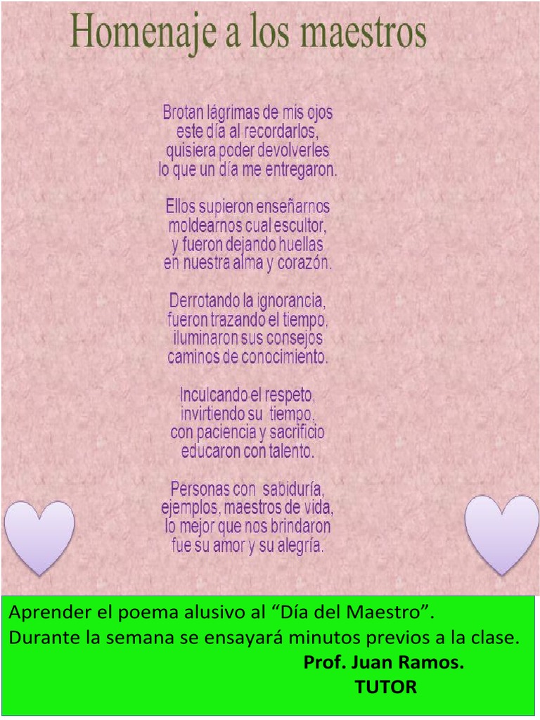 Poema Al Día Del Maestro | PDF
