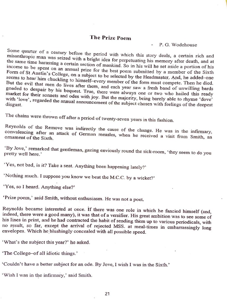 The Prize Poem - Full Text - Compressed | PDF | Poetry