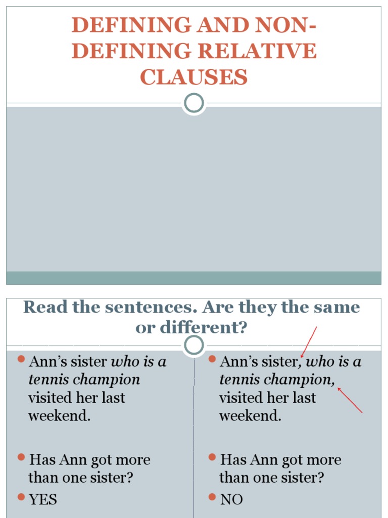 Defining vs Non-Defining Clauses | PDF