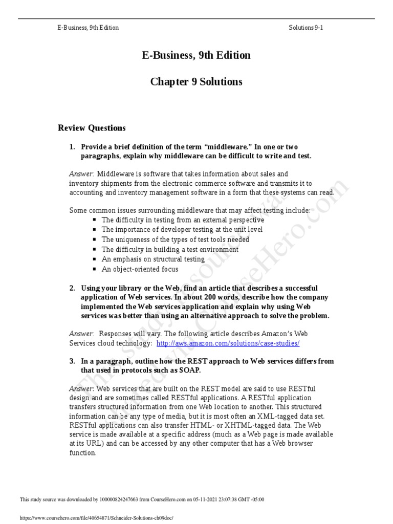 This Study Resource Was: E-Business, 9th Edition Chapter 9 Solutions ...