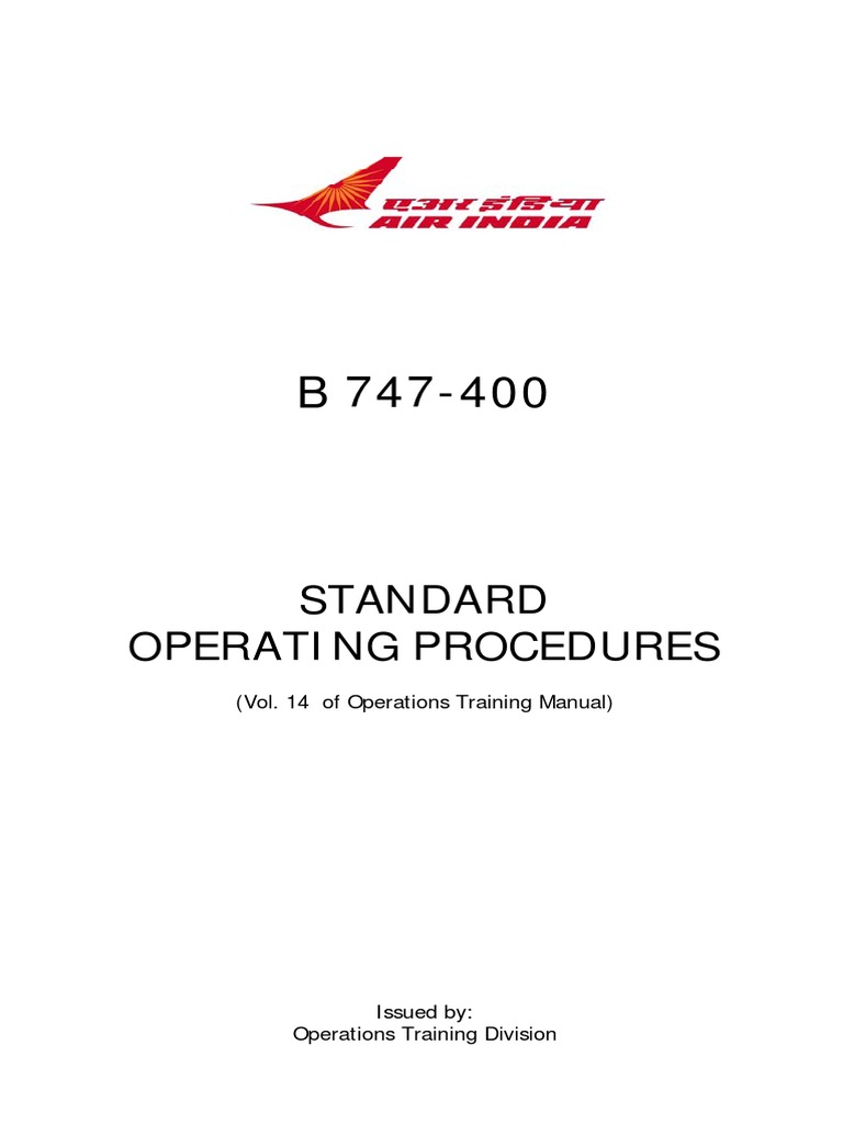 Standard Operating Procedures: (Vol. 14 of Operations Training Manual ...