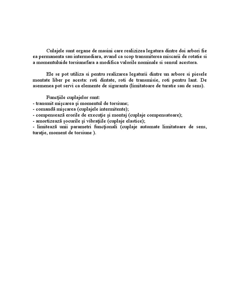 Cuplaje. Rol Functional, Principiu Constructiv. | PDF