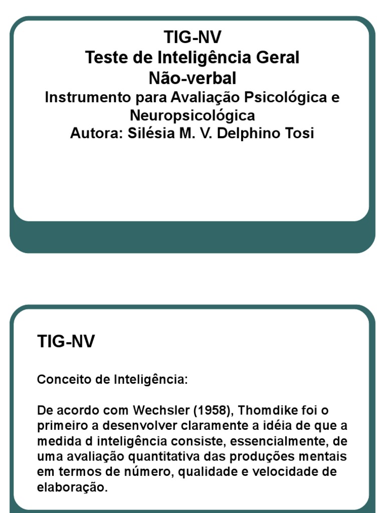 Teste Weschler | PDF | Inteligência | Neuropsicologia