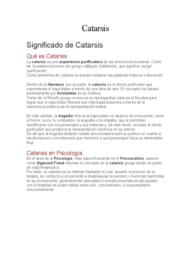 Catarsis | PDF | Clásicos