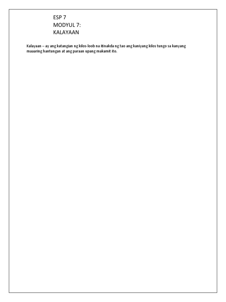 Esp 7 - Modyul 7 | PDF