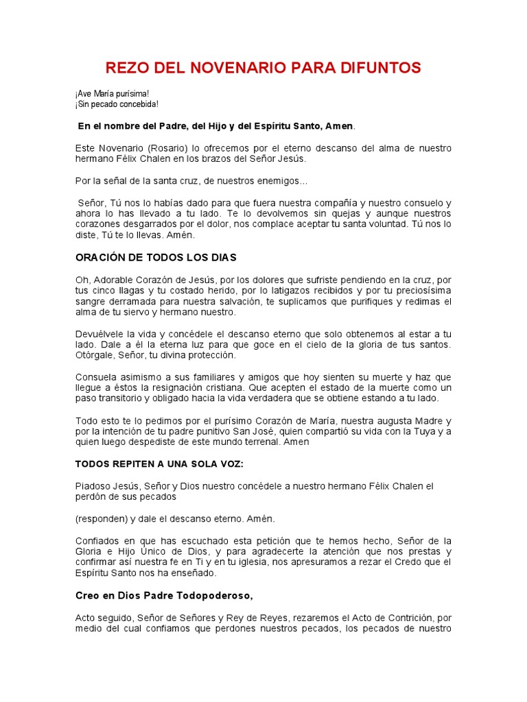 Novenario para Difuntos | PDF | Resurrección | Jesús