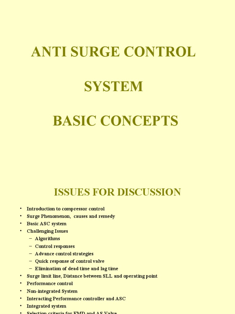 Anti Surge Control System Basic Concepts | PDF | Continuum Mechanics ...