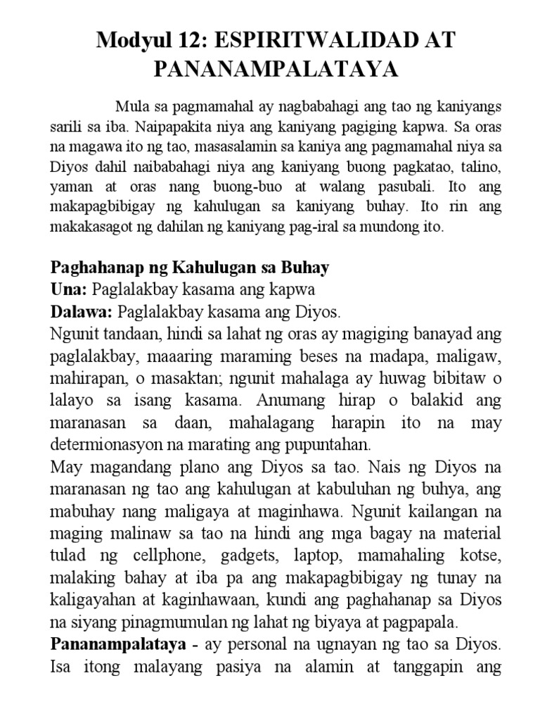 EsP 10-Modyul 12 | PDF