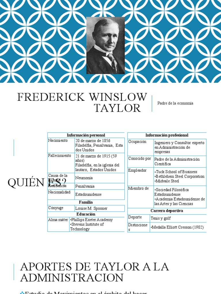 Frederick Winslow Taylor | PDF | Planificación | Business