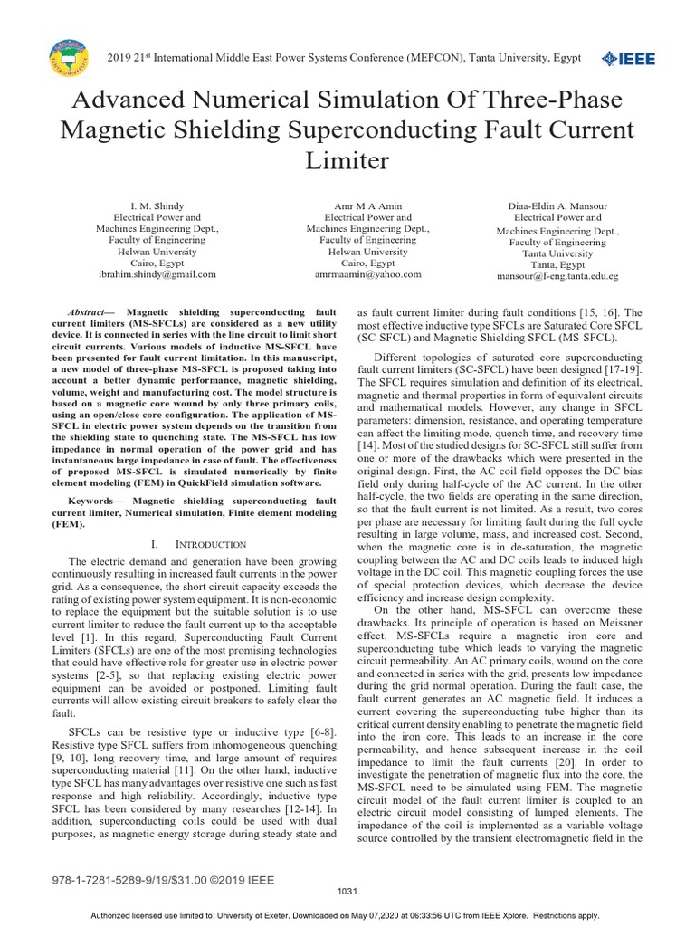 Advanced Numerical Simulation of Three-Phase Magnetic Shielding ...