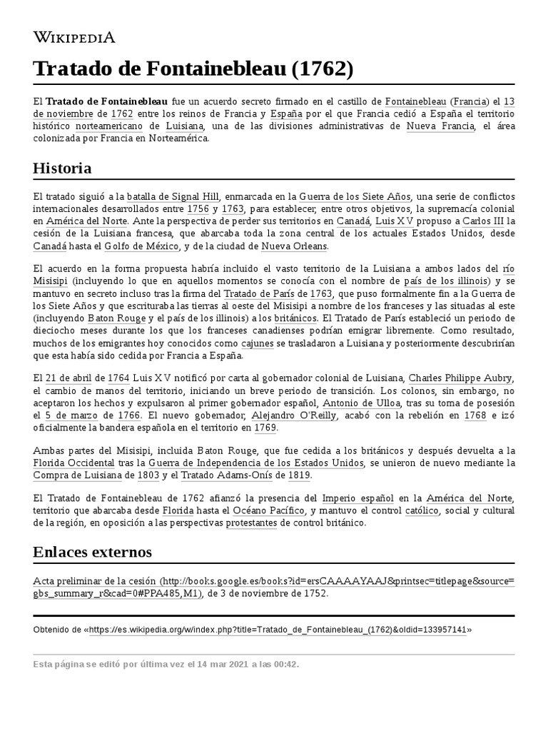 Tratado de Fontainebleau (1762) | PDF | Agitación | Tratado