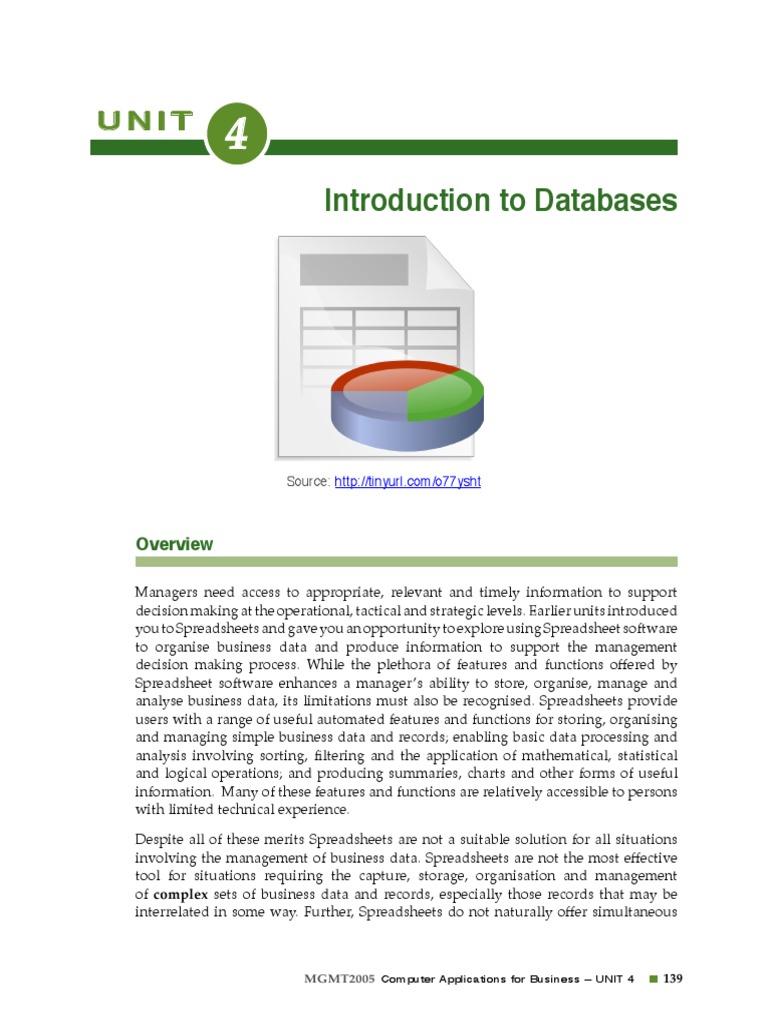 Unit 4 - Introduction To Databases | Download Free PDF | Microsoft ...