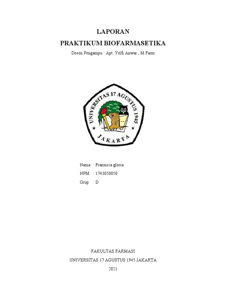 Laporan Prak Biofarmasi | PDF