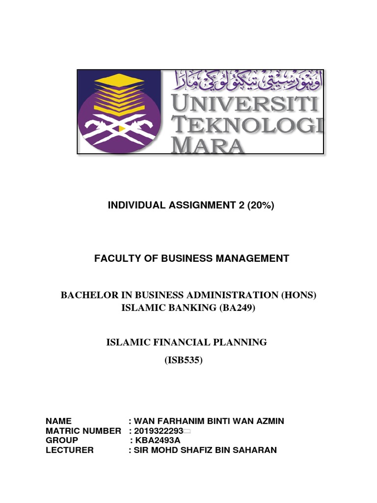 Individual Assignment2 Isb535 Wan Farhanim Binti Wan Azmin (2019322293) (Kba2493a) | PDF ...