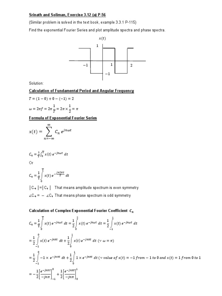 Exponential Fourier Series | PDF | Spectrum | Fourier Transform