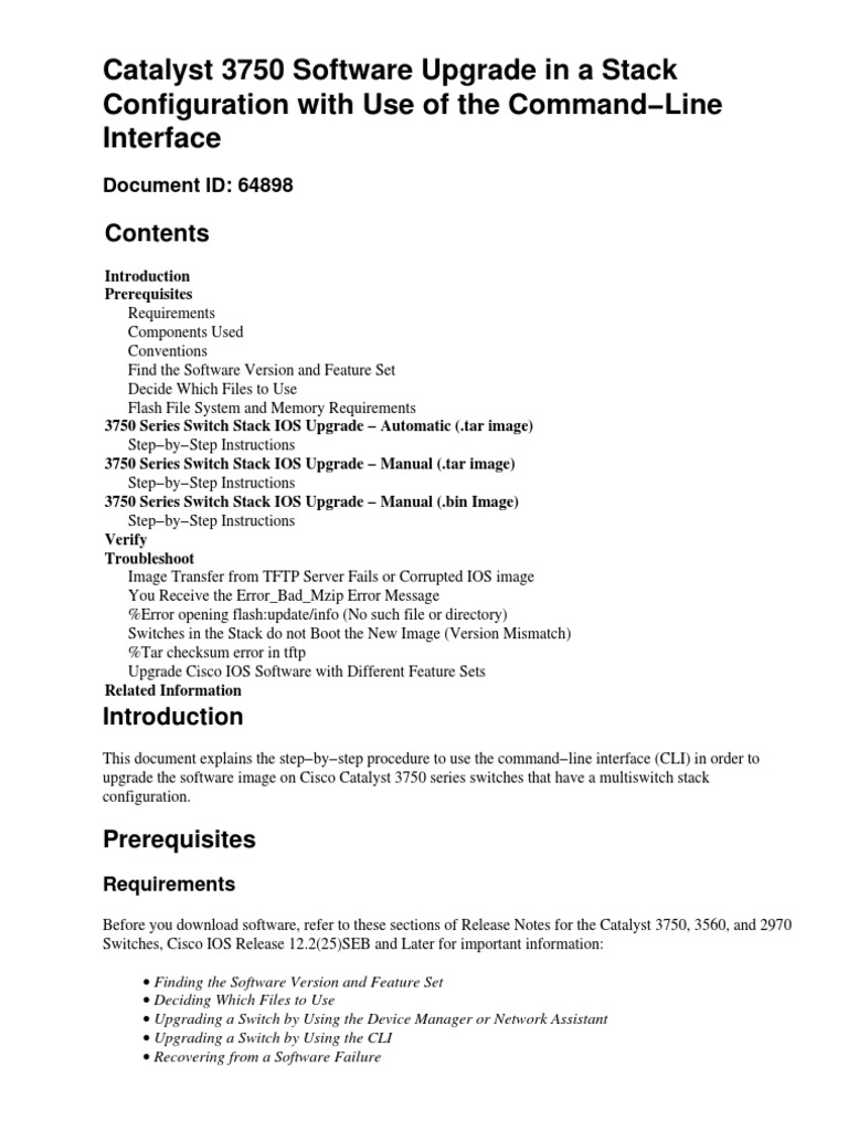 Cisco 3750 Software Upgrade Forsalefasr