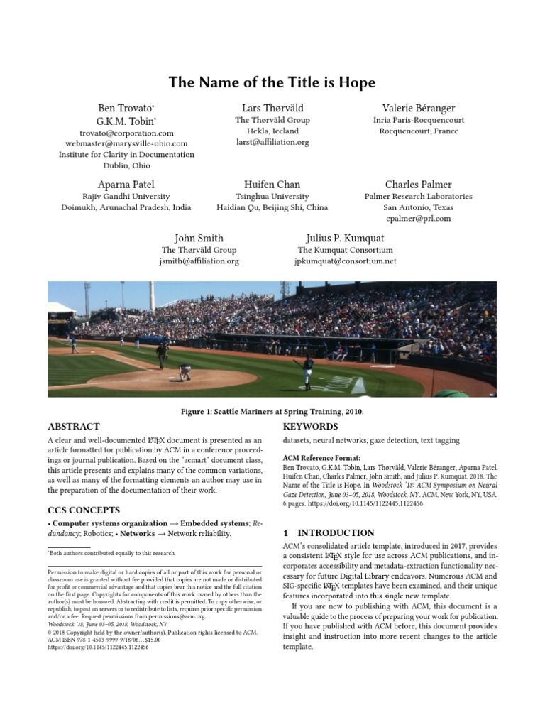 ACM Conference Proceedings New Master Template 2 | PDF | Association ...