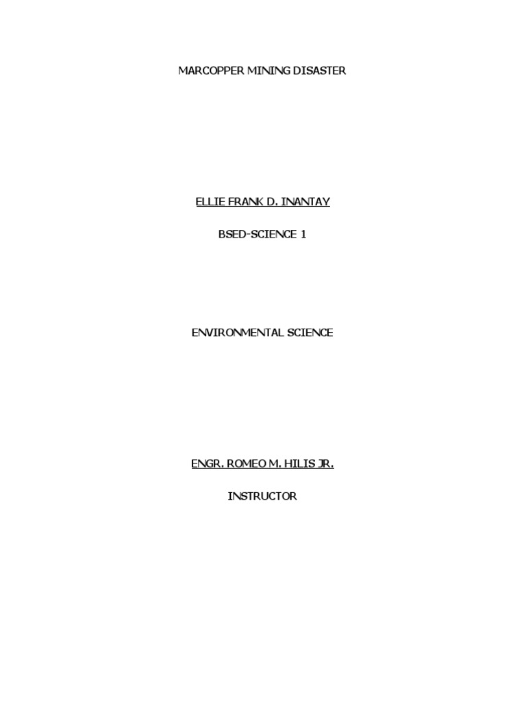 Marcopper Mining Industry - Case Study | PDF | Mining | Copper