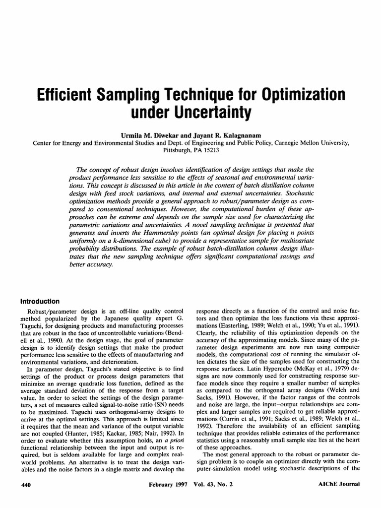 Efficient Sampling Techniques Pdf Monte Carlo Method Variance