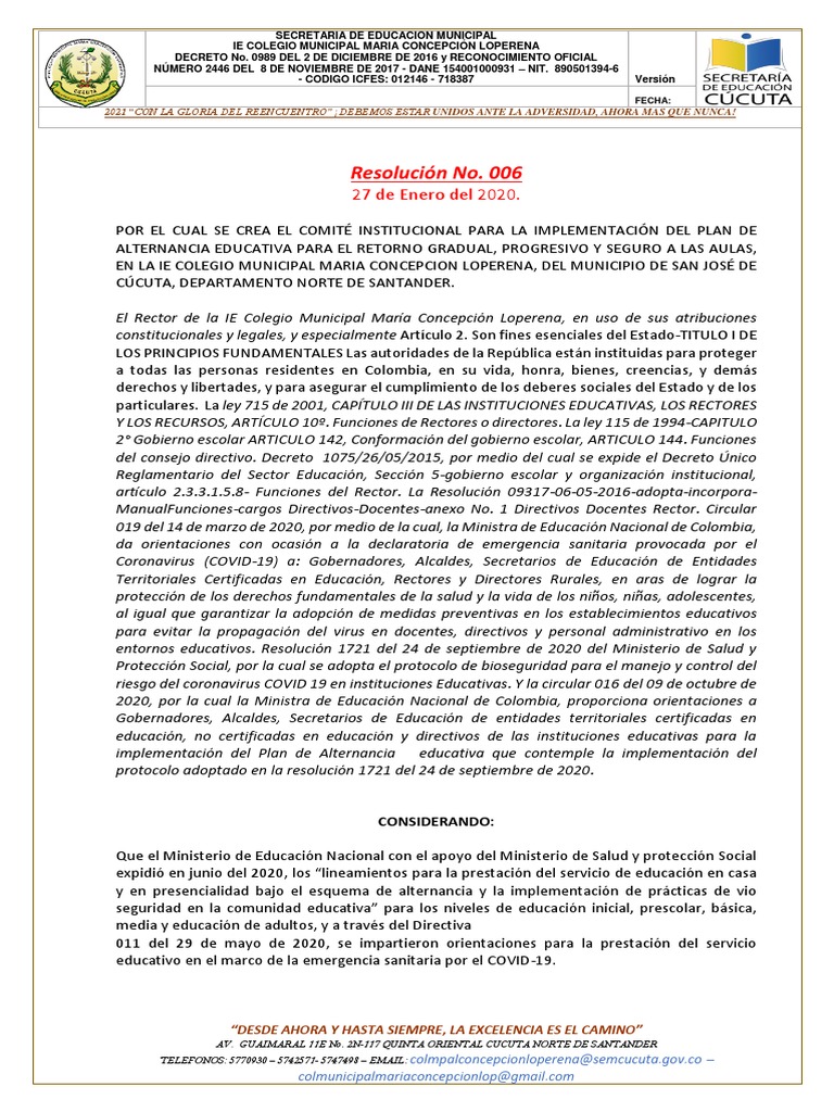 ANEXO No. 1 RESOLUCION 006 ACTA CONFORMACION COMITE DE ALTERNANCIA 2021 ...