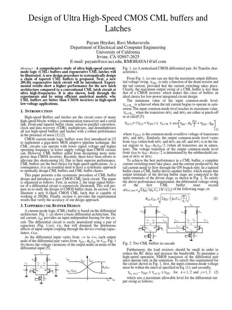 High Speed Buffer Latch ISCAS03 | PDF | Cmos | Electrical Circuits