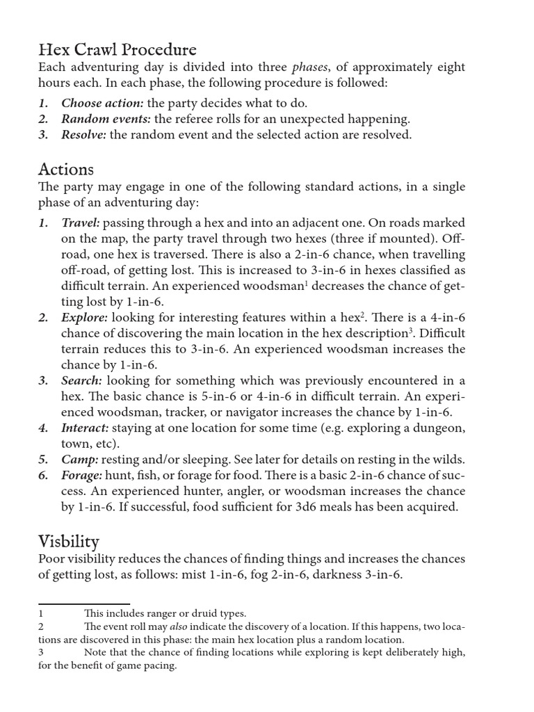 Dolmenwood Hex Crawl Procedure | PDF | Earth Phenomena | Clouds, Fog ...