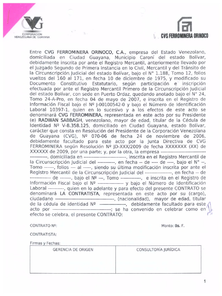 Modelo de Contrato para Contratista | PDF