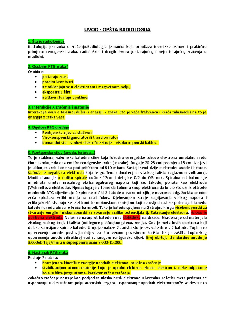 Radiologija Skripta | PDF