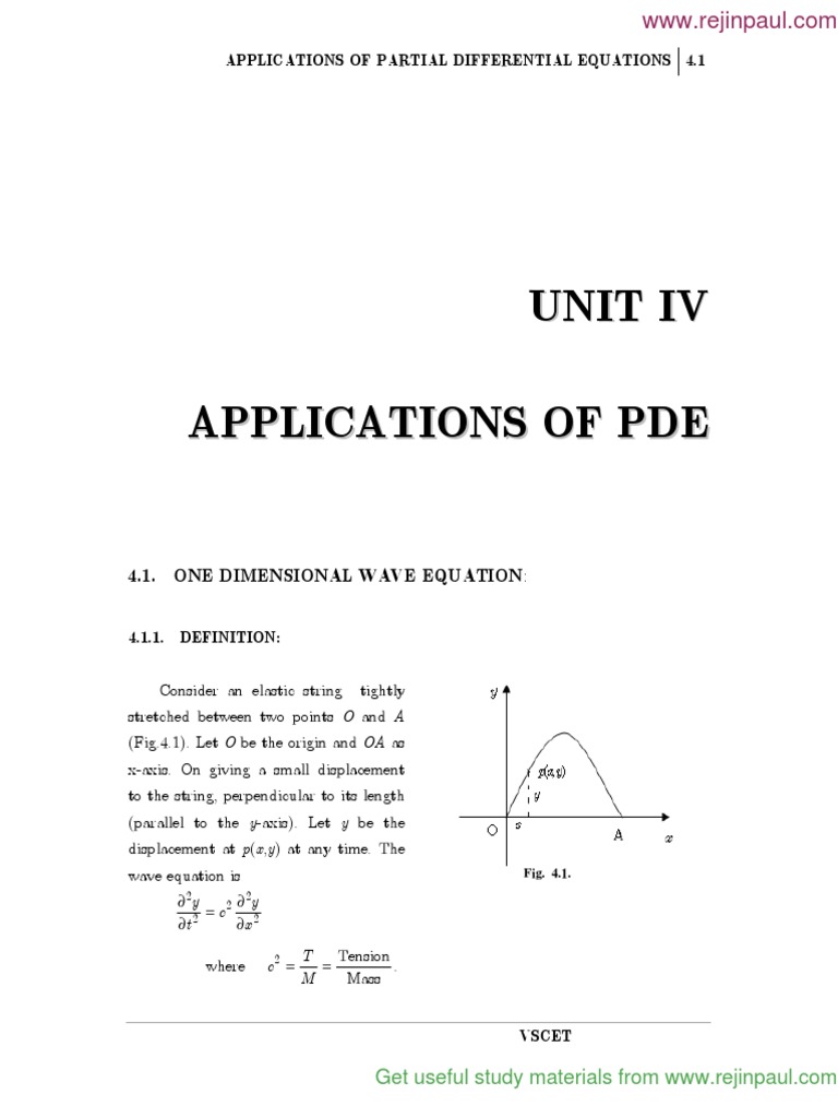 Unit - IV | PDF | Wave Equation | Partial Differential Equation