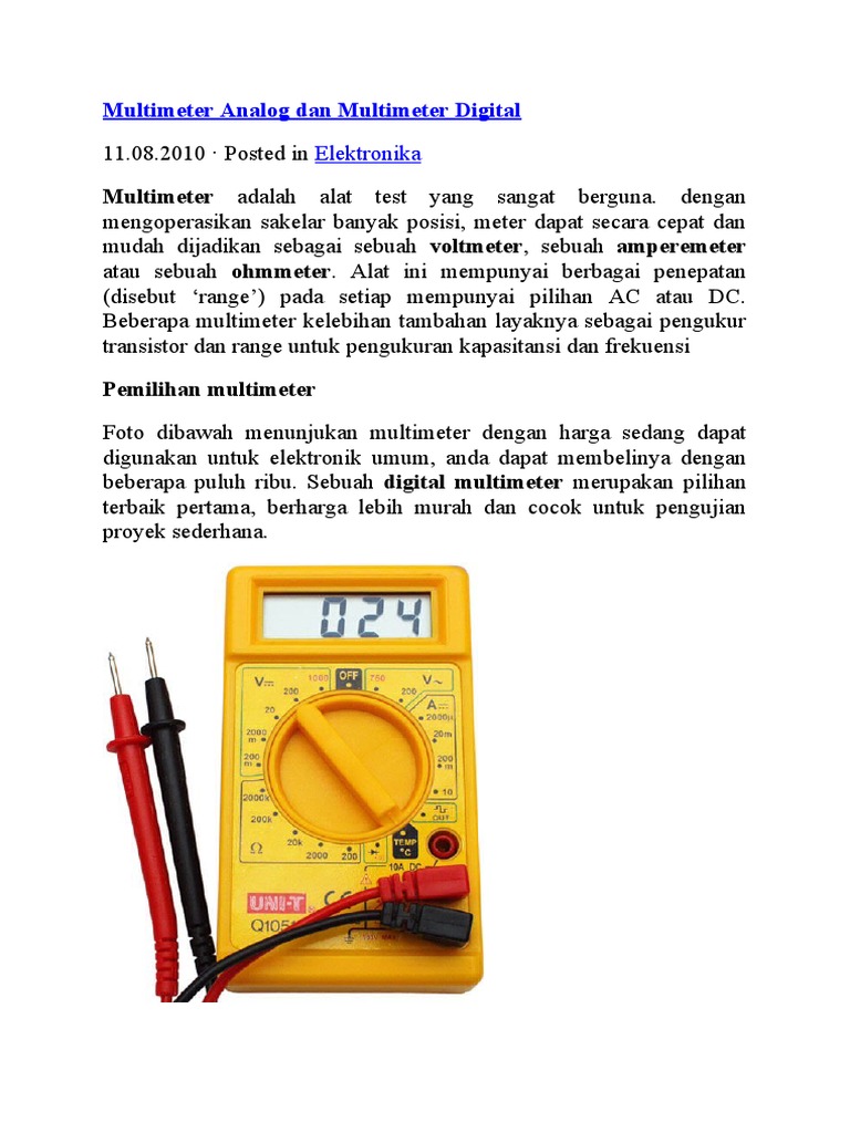 Multimeter Analog Dan Multimeter Digital | PDF
