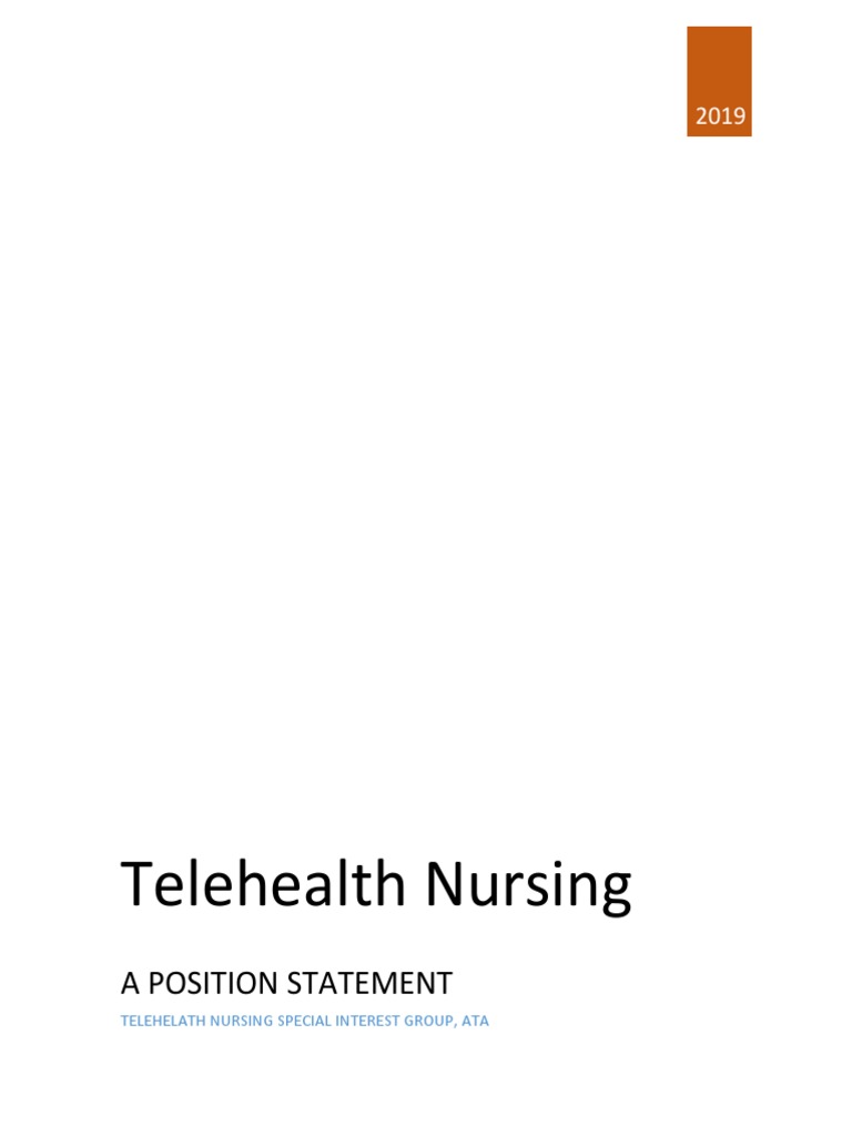 Telehealth Nursing: A Position Statement | PDF | Nursing | Health Care