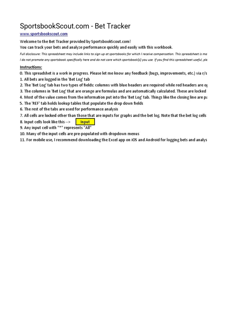SportsbookScout Bet Tracker v10 | PDF | Major League Baseball ...